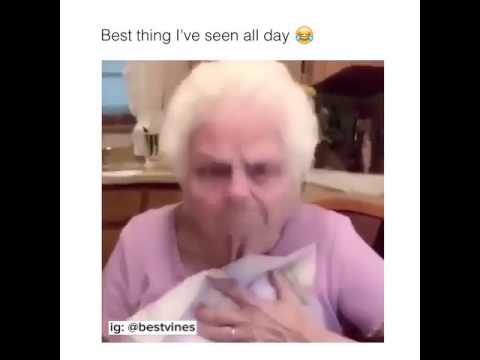 Grandma using snapchat filter vine