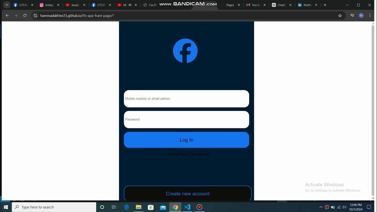 Facebook Front Page Clone Using HTML & CSS | Web Development Tutorial # ...