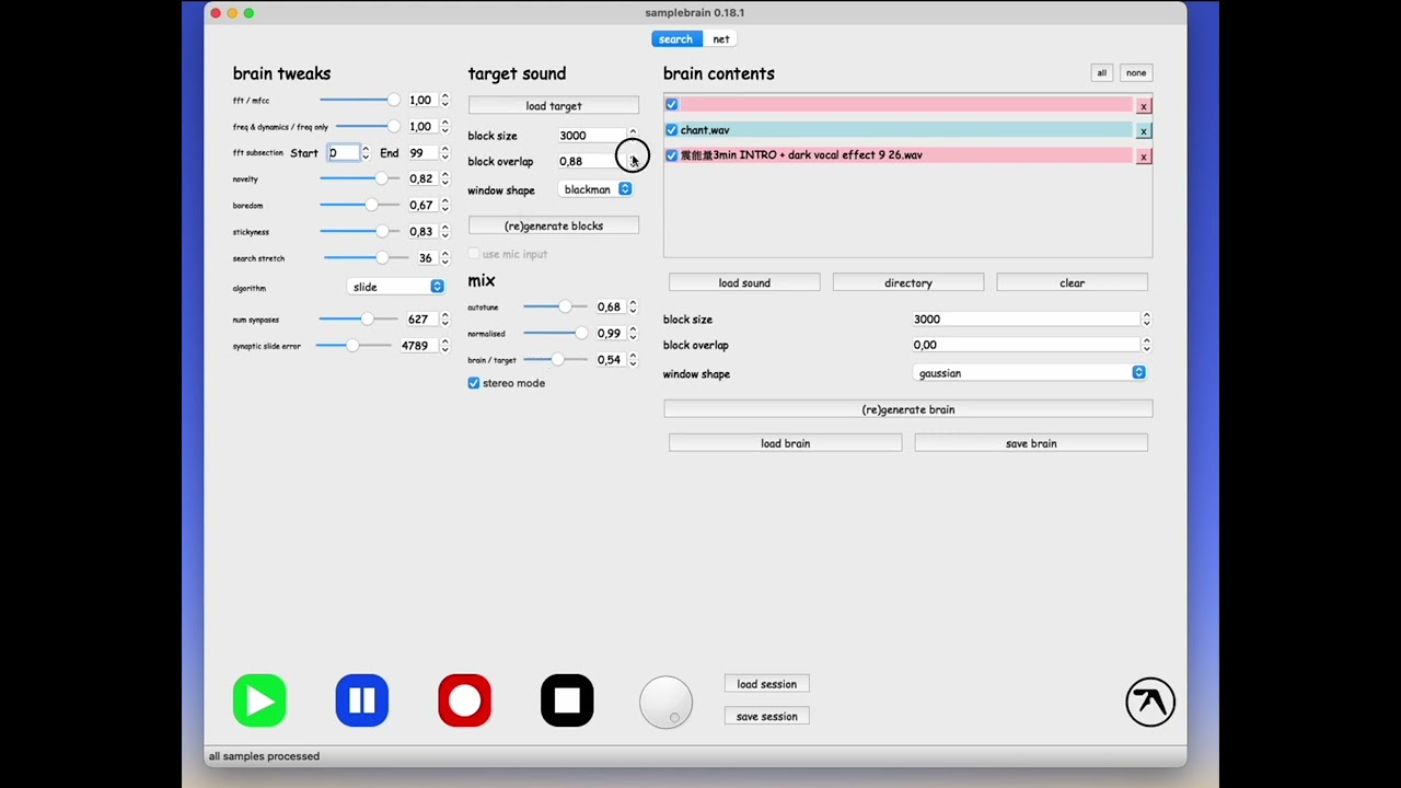samplebrain in action - Aphex Twin / Dave Griffiths / Then Try This - YouTube