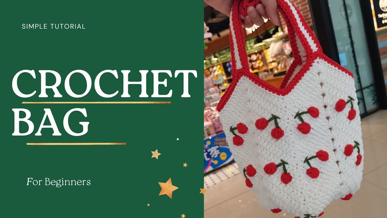 [Series 6]Crochet Bag Tutorial - How to make A Cherry pattern vegetable ...