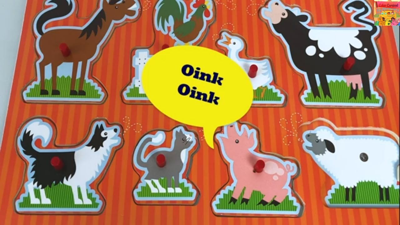 Learn farm animal names and their sounds with sound puzzle. Best ...