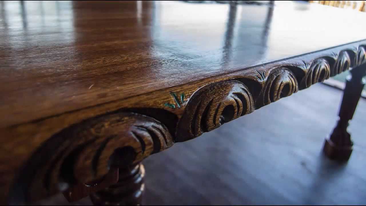 Vintage Mahogany Hand Carved Table - YouTube