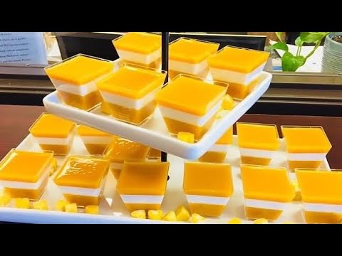 How to make Mango Coconut Jello | Mango Jello | Summer Snack Idea | Beautiful Dessert Idea |