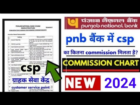 pnb csp commission chart 2024, pnb mini branch commission kitna milta ...