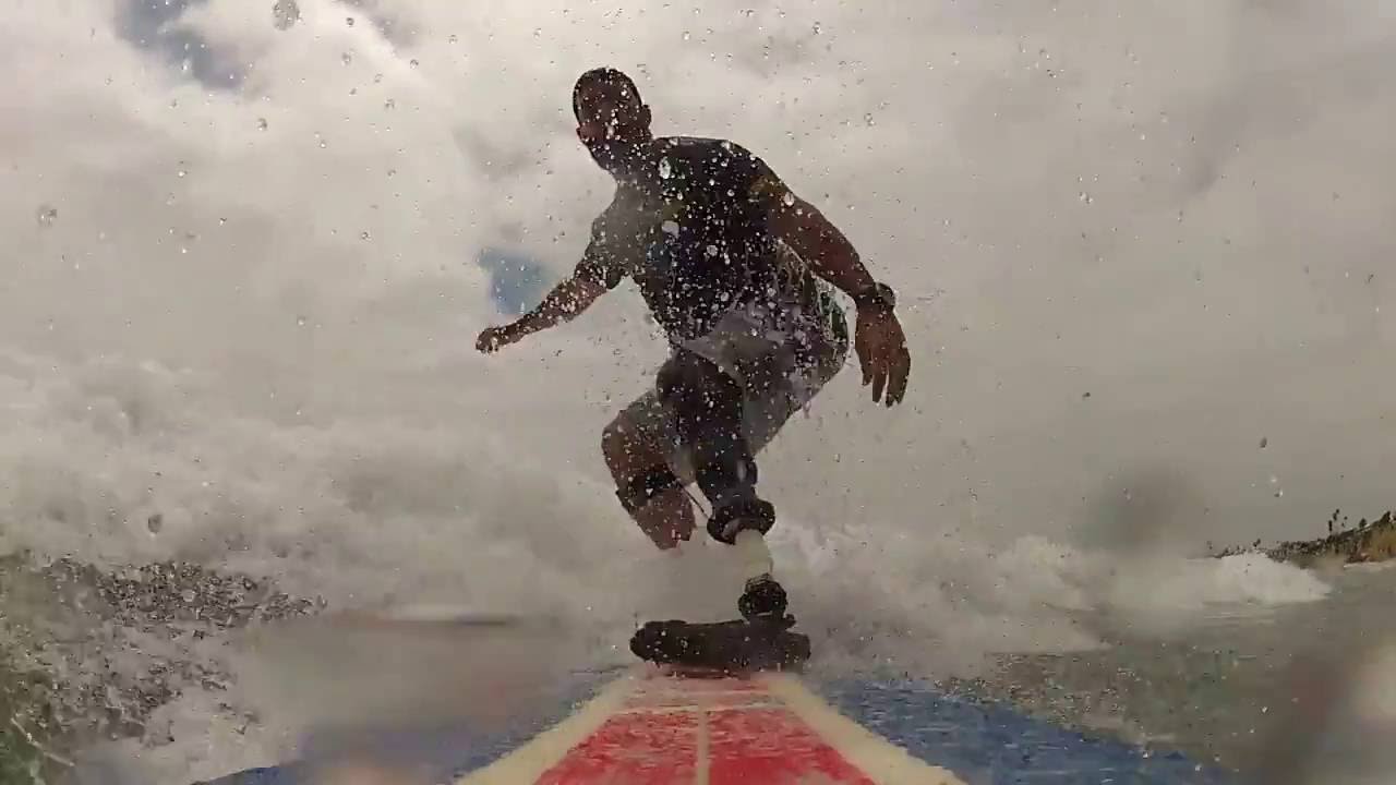 Amputee Surfer Redmond Ramos 2016 August 07 PB, CA - YouTube