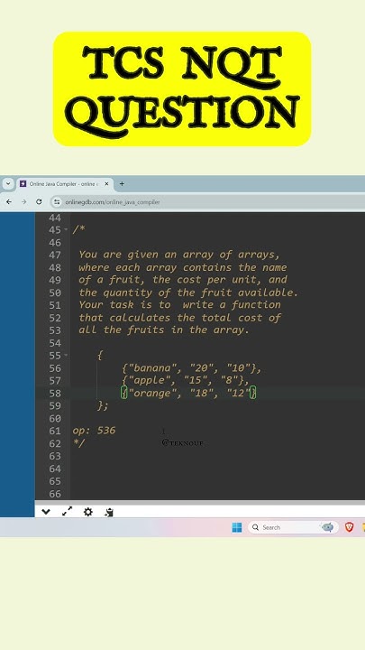 Tcs NQT Advance Coding 2024 🧠🧠 || Tekno UF - YouTube