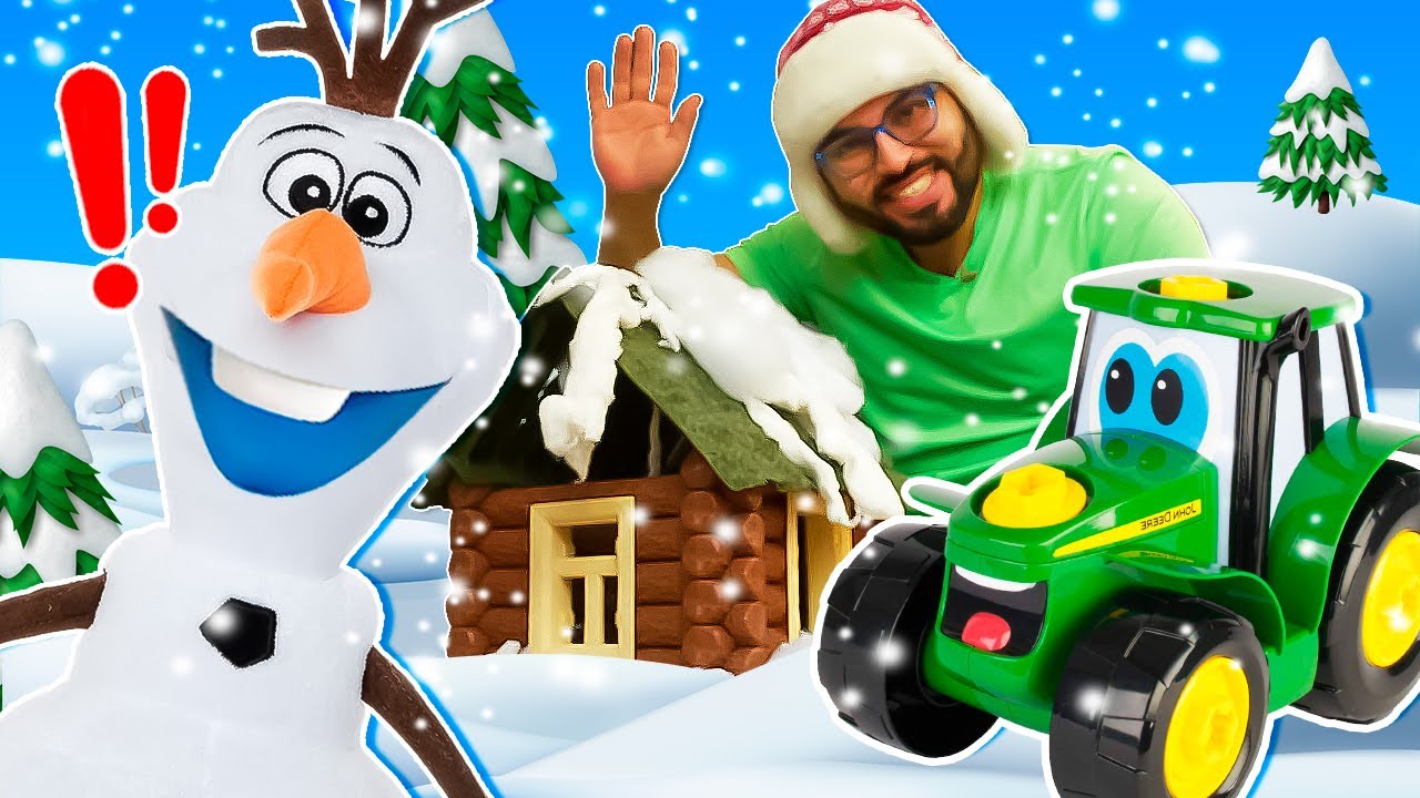 ¡El tractor Johnny construye una casa para Olaf de Frozen! Video de ...
