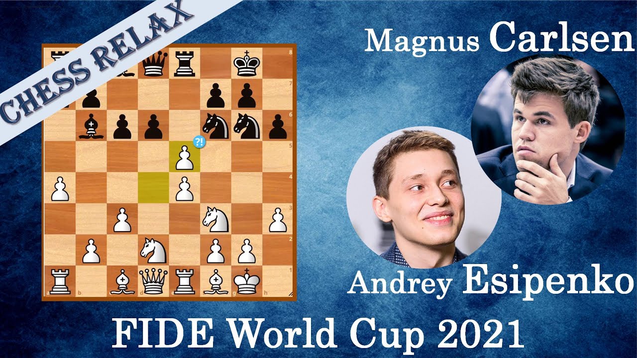 Chess game. Andrey Esipenko vs Magnus Carlsen. Battle in Italian game ...