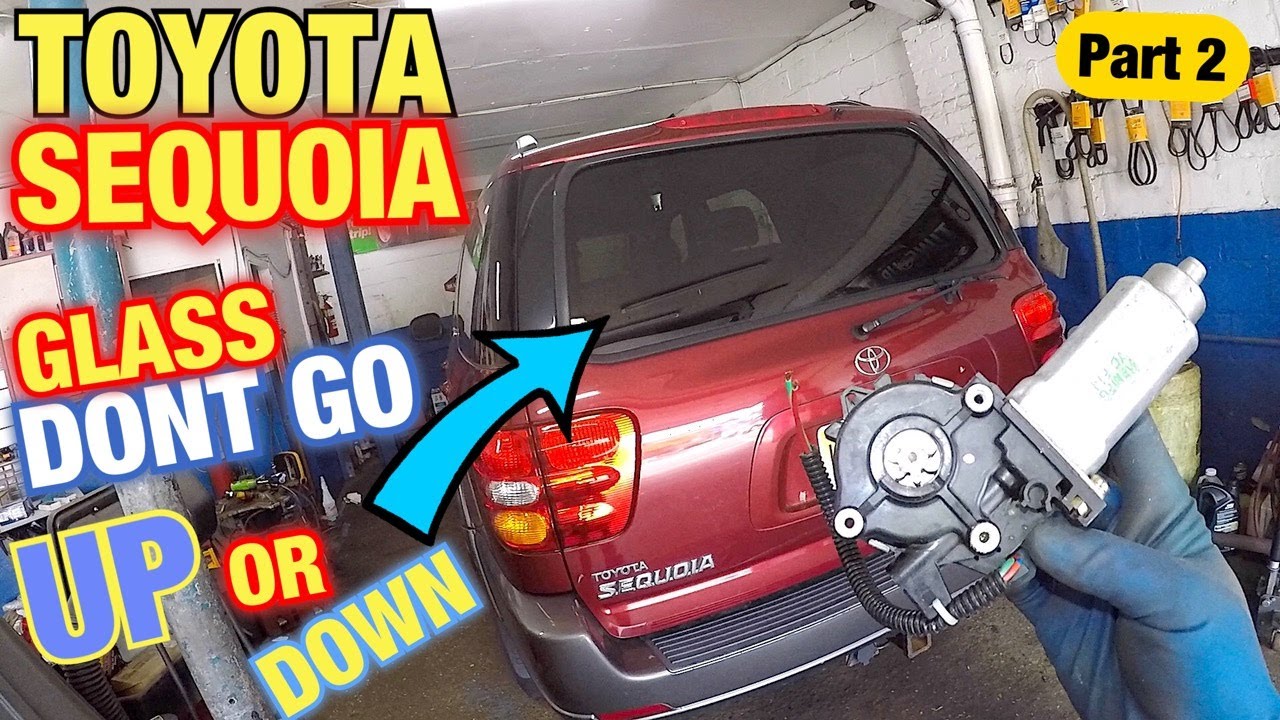 Toyota Sequoia rear trunk window motor test and replace Part 2 - YouTube