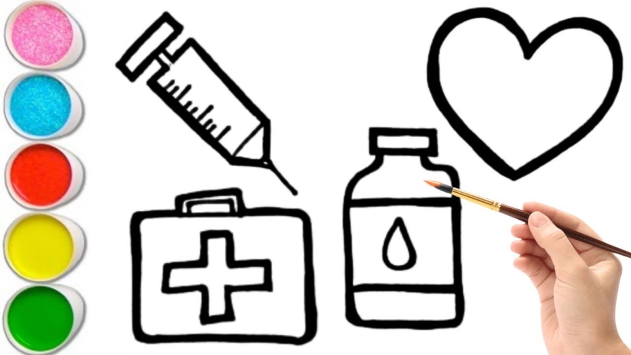 Doctor Set Drawing, Painting & Coloring for Kids and Toddlers | Kids ...