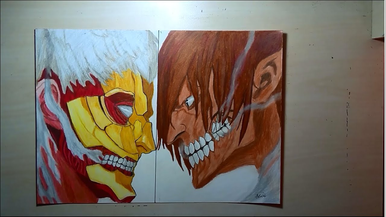 HOW TO DRAW ATTACK ON TITAN (Eren vs Reiner) | Speed Drawing - YouTube