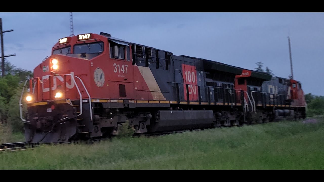 CN 434 Light Power - (CN100) - 3147 & 3189 In Lynden Ontario - YouTube