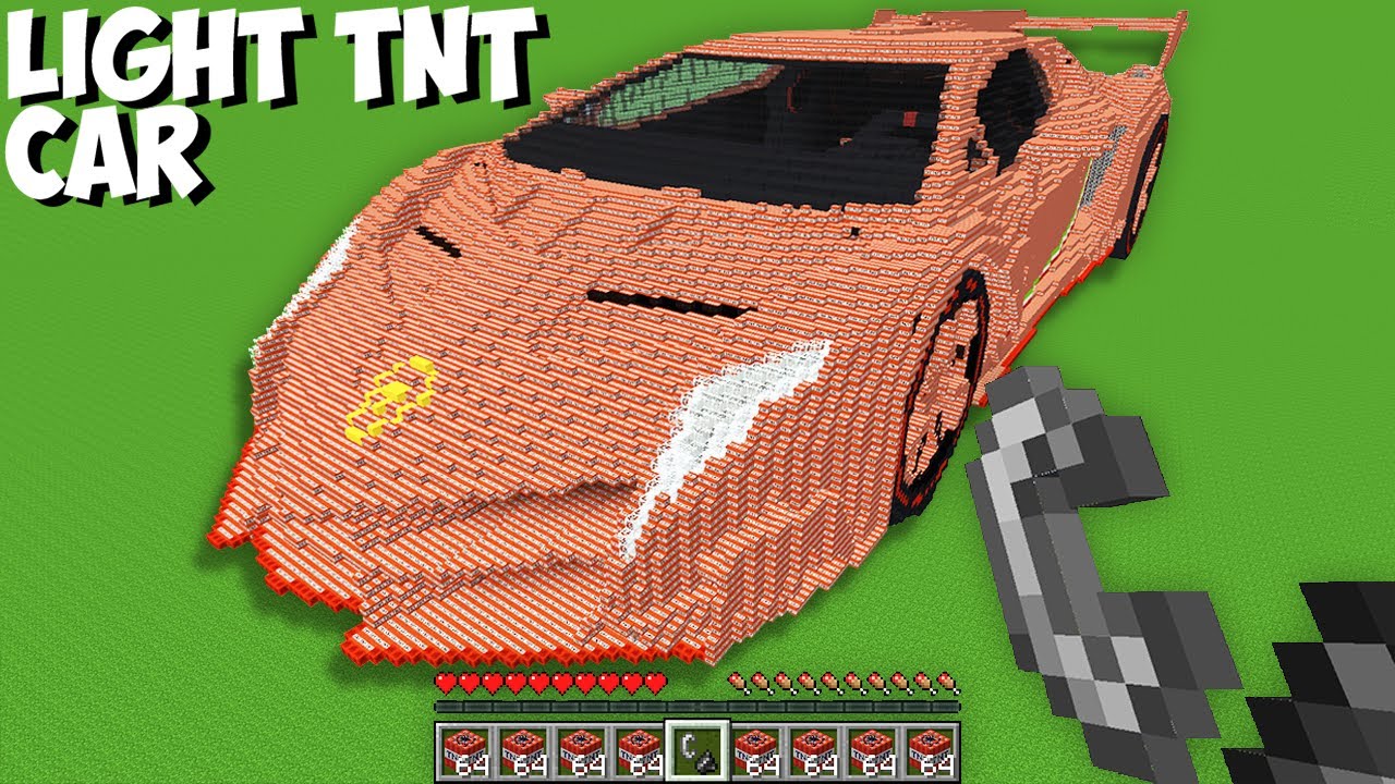 What happens if you light BIGGEST TNT CAR in Minecraft ! GIANT TNT ...