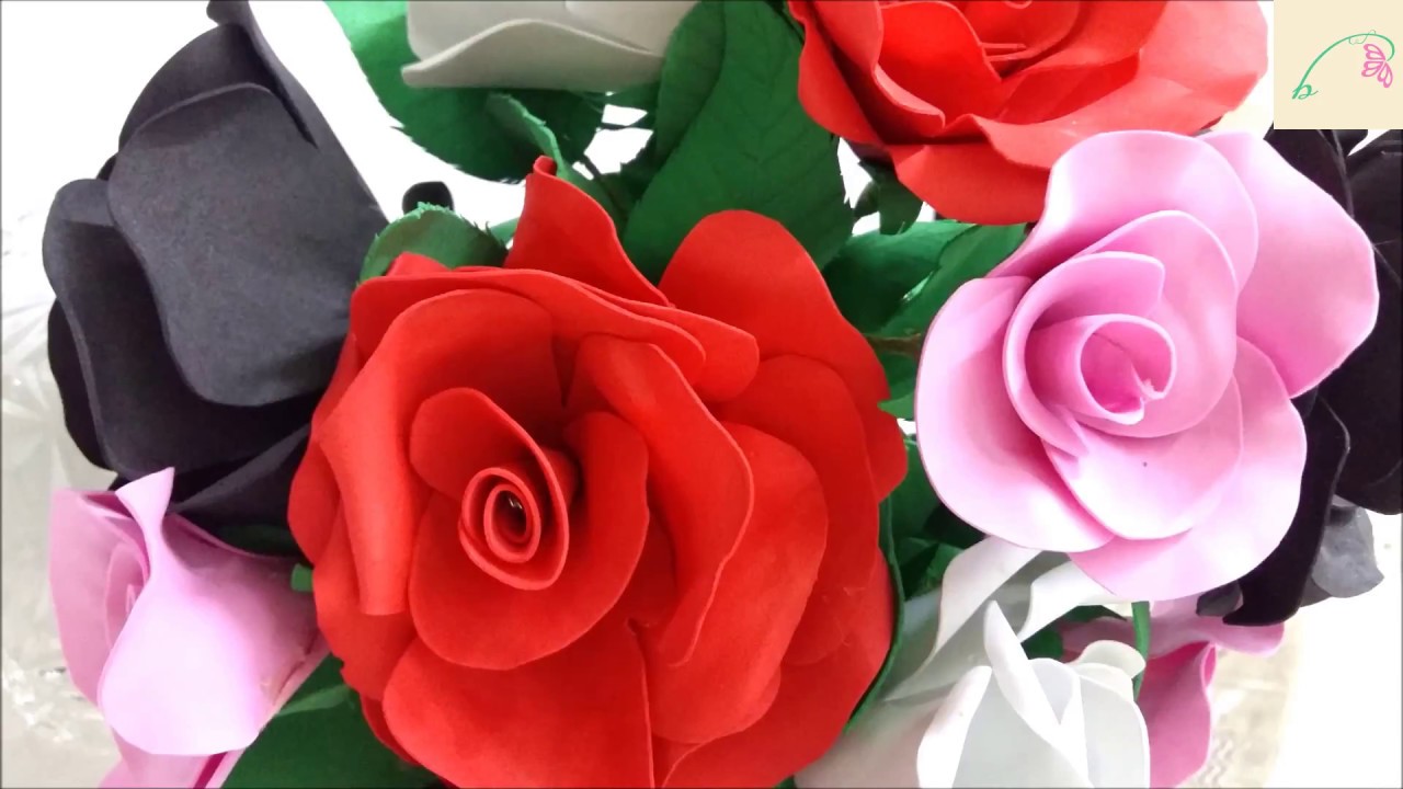 DIY Foam Rose| Easy Handmade Foam Roses For Beginners - YouTube