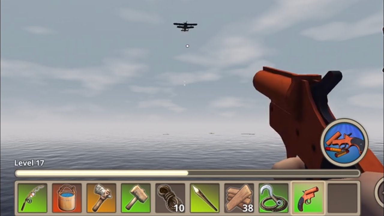 Survival on raft in the ocean gameplay part 2. We found a plane - YouTube