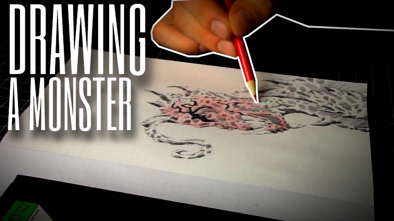 Technical Pen & Colored Pencil Drawing A Monster - Fabriano Sketchbook ...