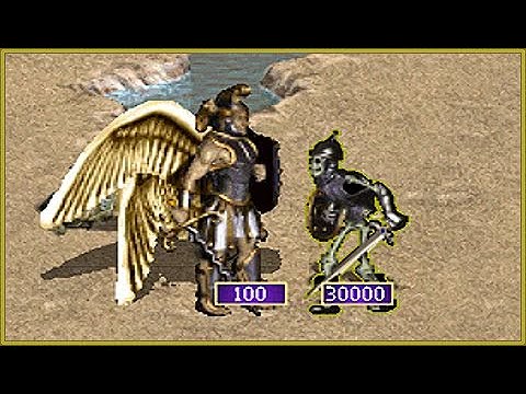Heroes 3 | 100 Seraphim vs 30 000 Skeleton Warriors - YouTube