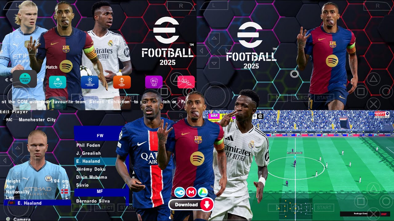 eFootball PES 2025 PPSSPP New Update UCL 4K HD Graphics | PES 2025 ...