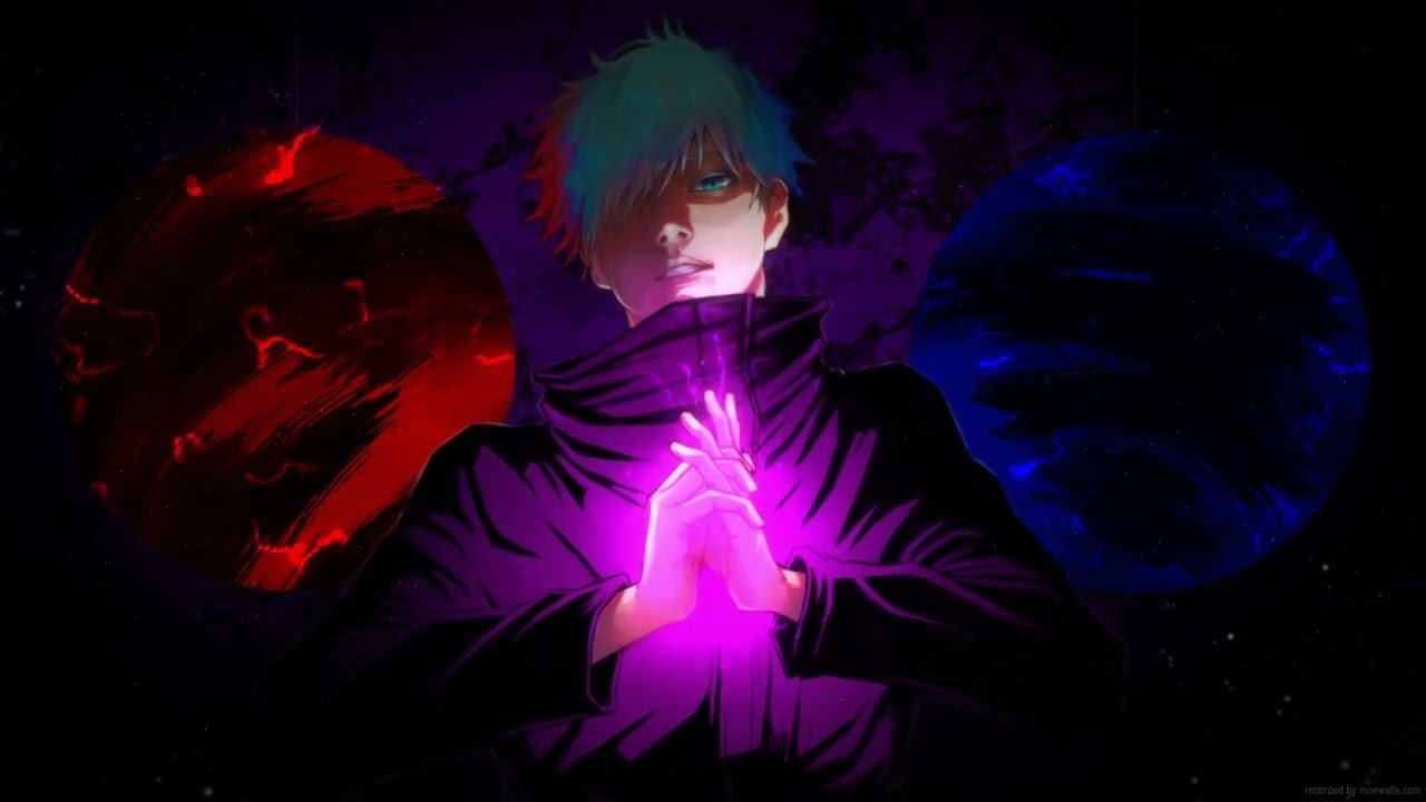 Anime Gojo Satoru Limitless Hollow Purple Cursed Red Jujutsu Kaisen ...