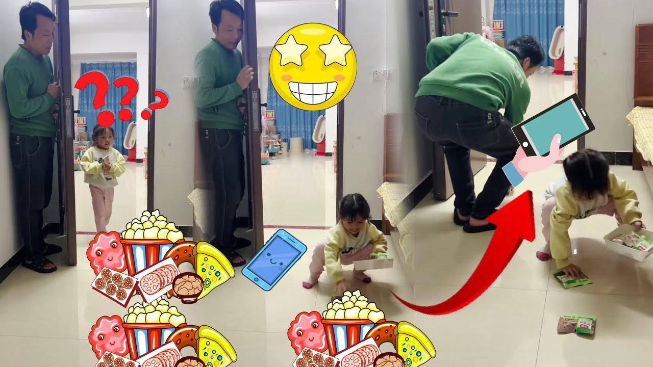 Cunning Dad Uses Snacks To Trick Baby Into Taking His Phone! [Ms. Xiao ...