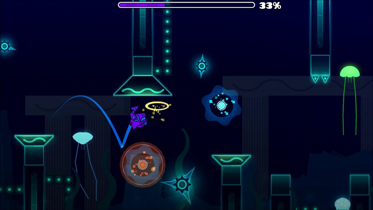 Submerged (Insanely Easy Demon) by Subwoofer - Geometry Dash - YouTube