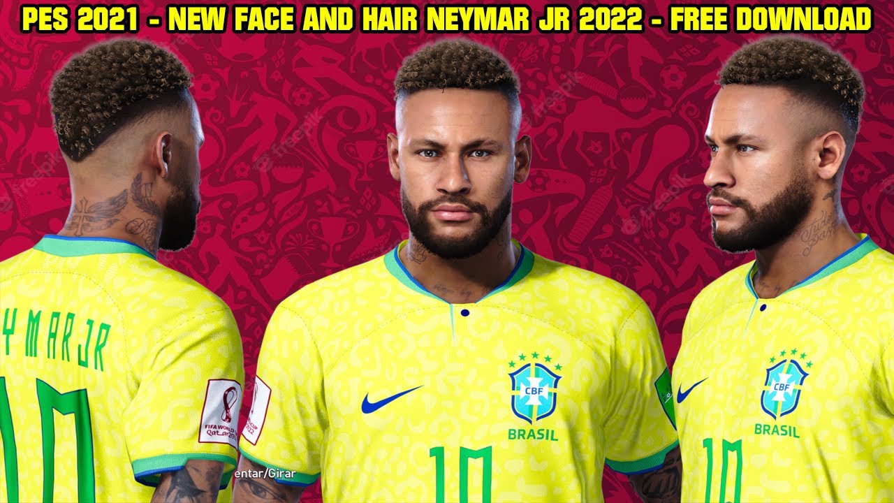 PES 2021 - NEW FACE AND HAIR NEYMAR JR 2022 WORLD CUP 2022 - 4K - YouTube