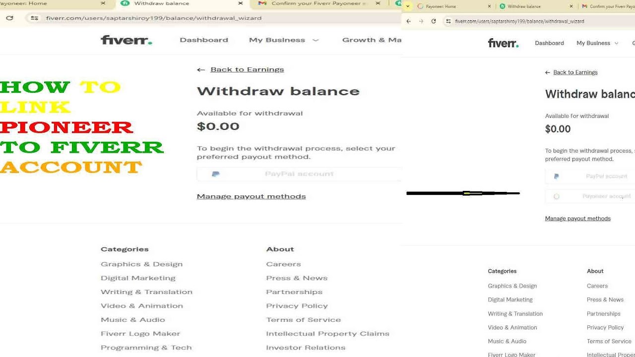 How to link your payoneer account to fiverr account - YouTube