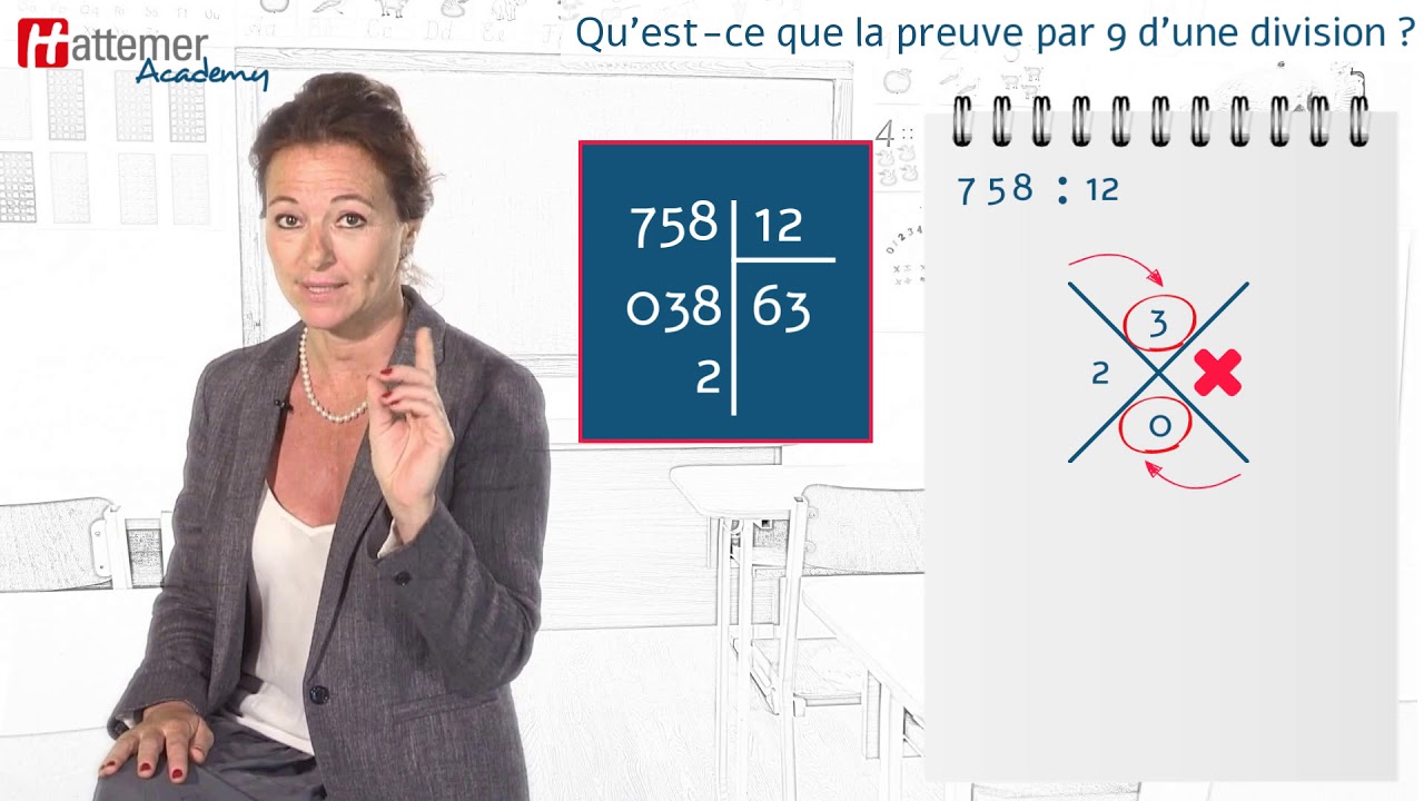 Comment effectuer une division avec la preuve par 9 - YouTube