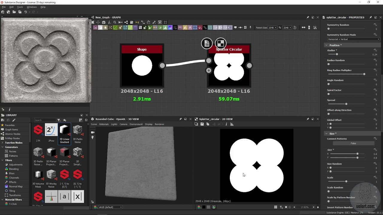 Curso Substance Designer: Substancia 05 Shape y Splatter Circular - YouTube