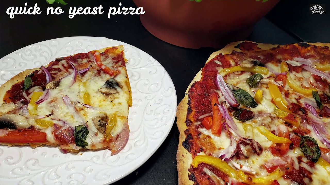 Quick 15 minute Pizza - Instant Pizza recipe | no yeast pizza | garden ...