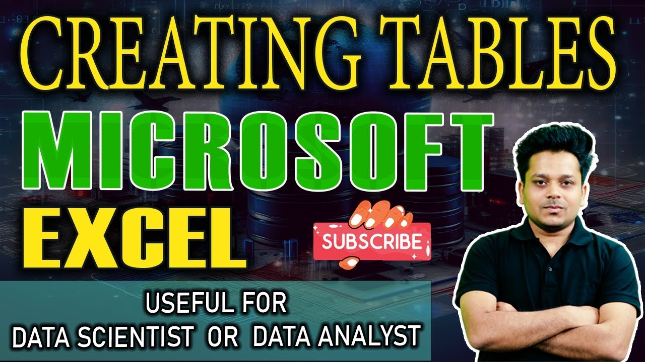 5 Creating Tables Microsoft Excel Data Analytics Data Science Mis Youtube