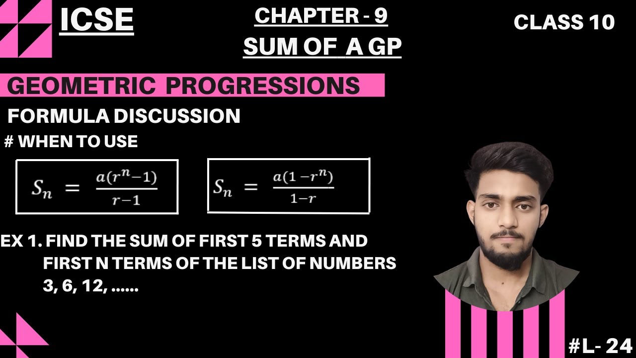 Sum of a G.P. | Example 1 solution | Class 10 | #icse |Geometric ...
