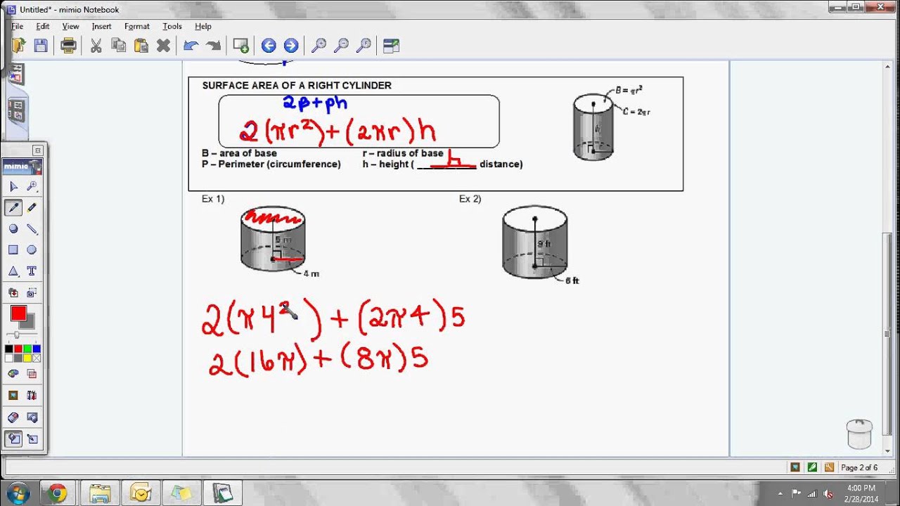 10 4 SA of Cylinders - YouTube