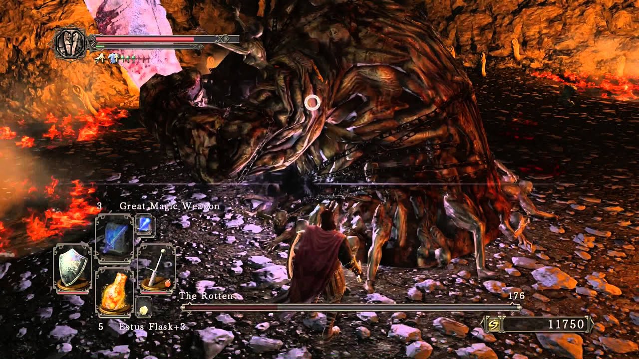 Dark Souls II Boss: The Rotten / Przegniły - YouTube
