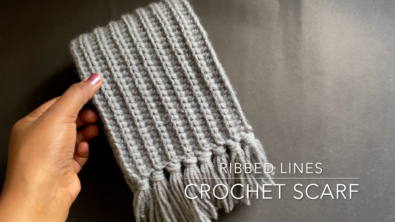 Ribbed Line Crochet Muffler | Beginner Friendly Scarf 🧣 | Quick Crochet ...