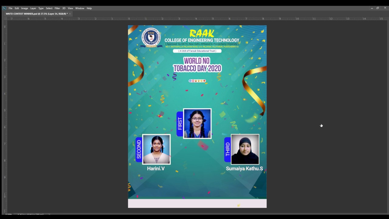 Photoshop Tutorial | Free psd | CONTEST WINNER POSTER DESIGN - YouTube