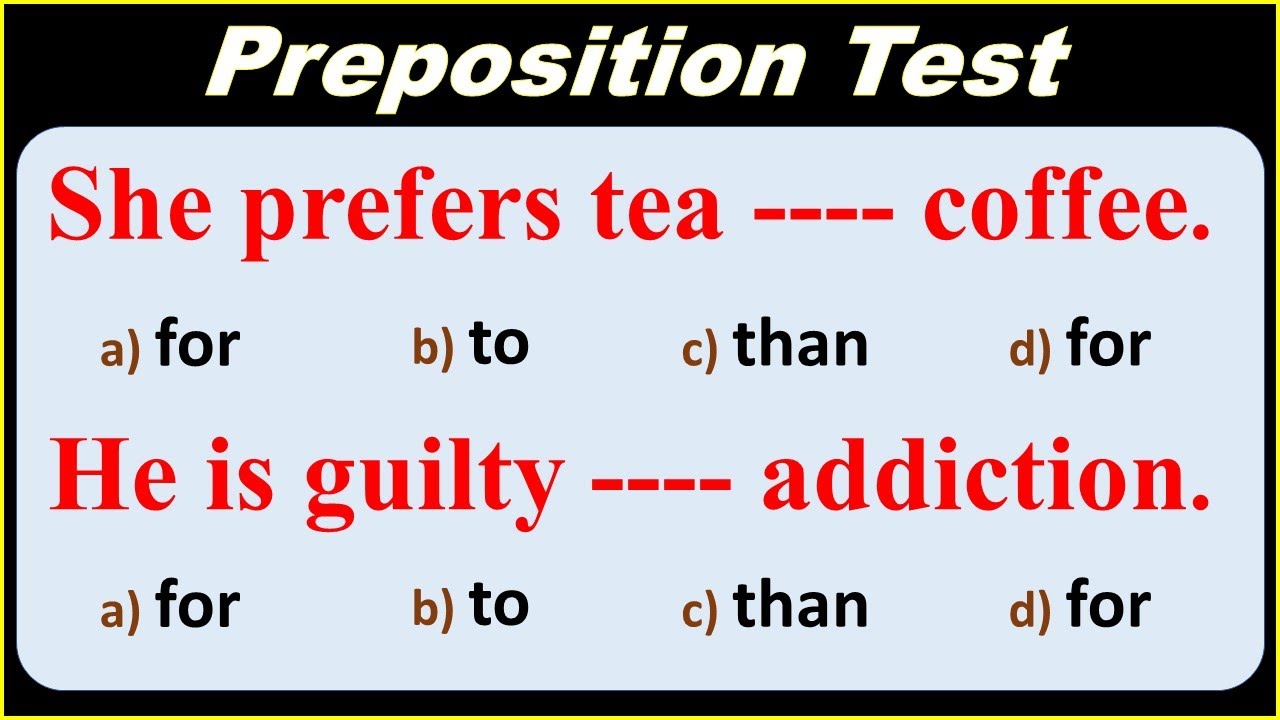 Use of Common Prepositions # Preposition Test # Preposition Quiz. - YouTube