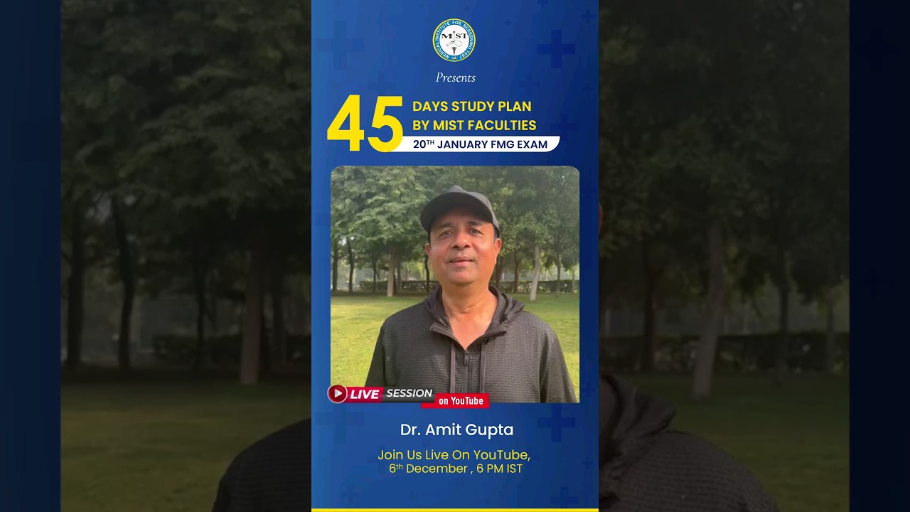 45 day Study Plan Live On YouTube Dec 6 6 Pm IST Subscribe To MIST 45 day Study Plan Live On YouTube Dec 6 6 Pm IST Subscribe To MIST