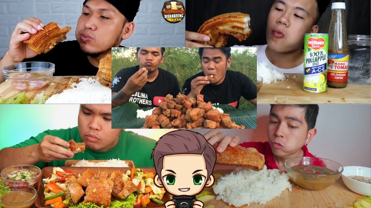 Filipino Mukbang Compilation (Letchon Kawali Edition) - YouTube