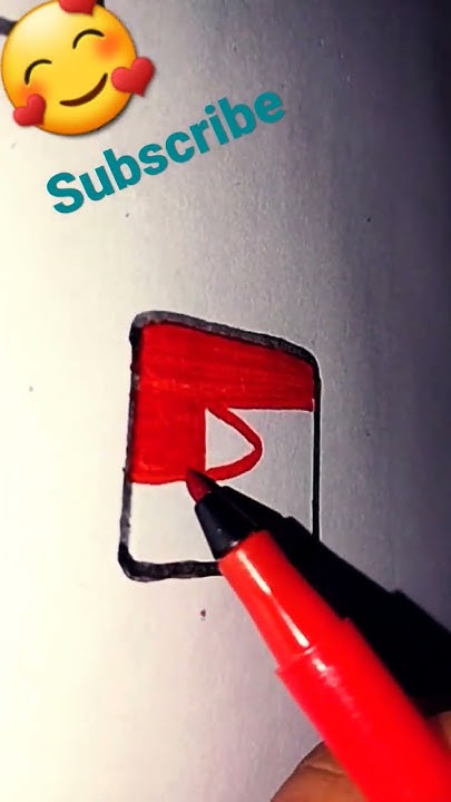 How to draw Youtube logo for beginners #shorts - YouTube