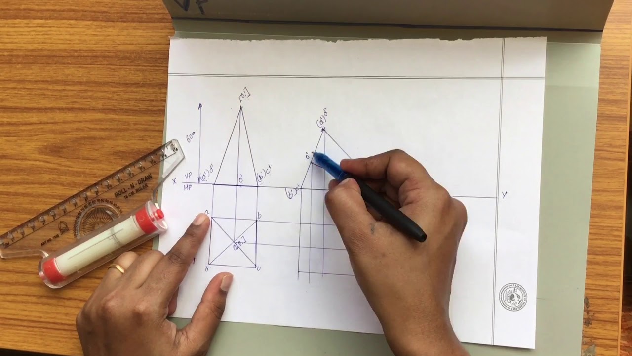 Square pyramid slant triangular face problem 5 - YouTube