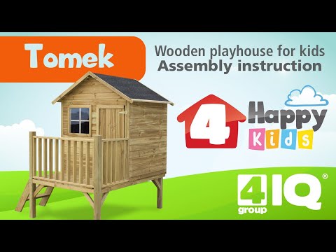 4iQ TOMEK wooden garden playhouse for kids
