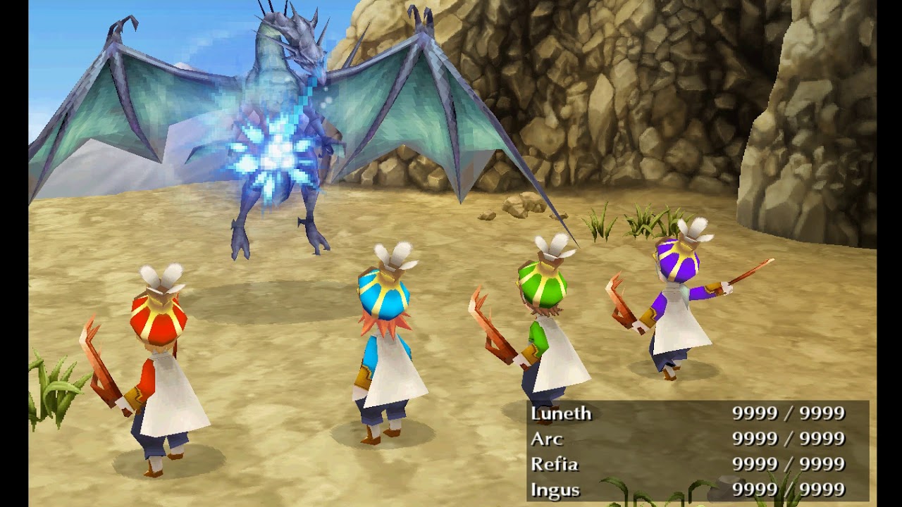 Final Fantasy III (PC) BOSS RUSH Bonus 1 (1st Bahamut Fight) - YouTube