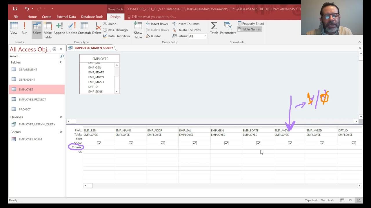 DATA ANALYSIS & ORGANIZATION - LAB EXERCISE #3 - CREATING QUERIES IN MICROSOFT ACCESS - YouTube
