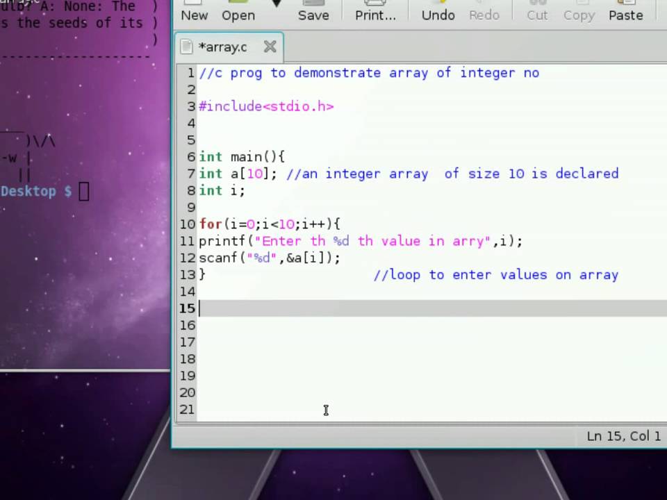 Data structure array implementation in c under linux using gcc compiler .flv - YouTube