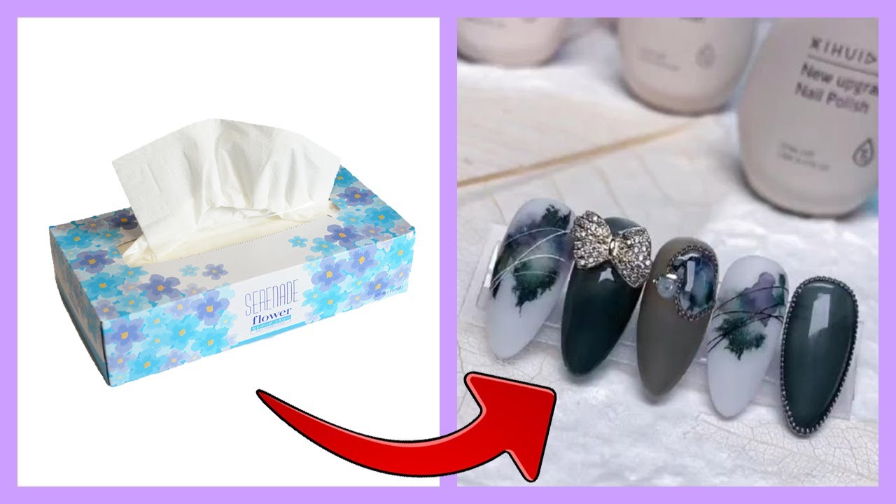 Tissue Paper Nail Art Best Nails Art Designs Tutorials Spider Gel - YouTube