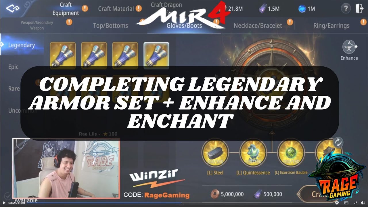 MIR4 Legendary Gloves Crafting and Lucky Enhance!!! - YouTube