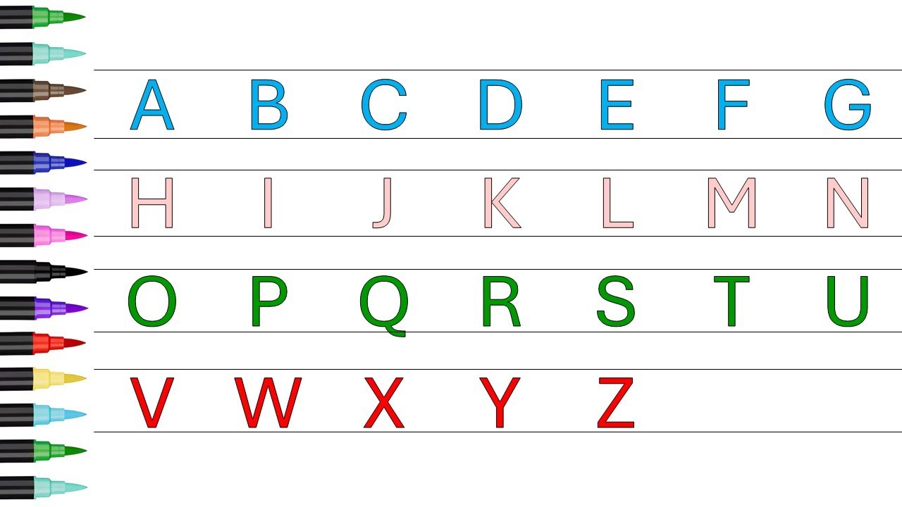 Writing English Alphabets Uppercase | Learn ABC for Toddlers | ABC Song ...