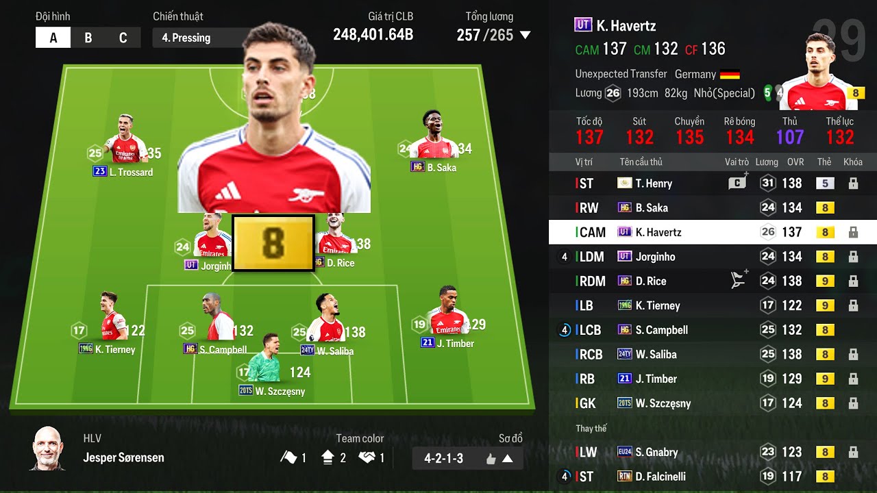 FC ONLINE: SIÊU ĐỘI HÌNH ARSENAL CỰC KHỦNG CÙNG HENRY ITM +5, HAVERT UT ...