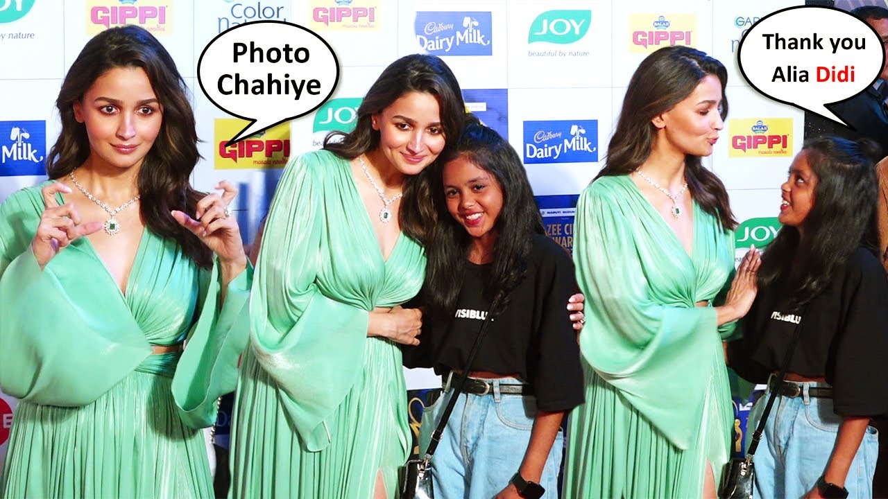 Alia Bhatt Sweet Gesture For A Small Fan Girl At The Red Carpet Of Zee ...